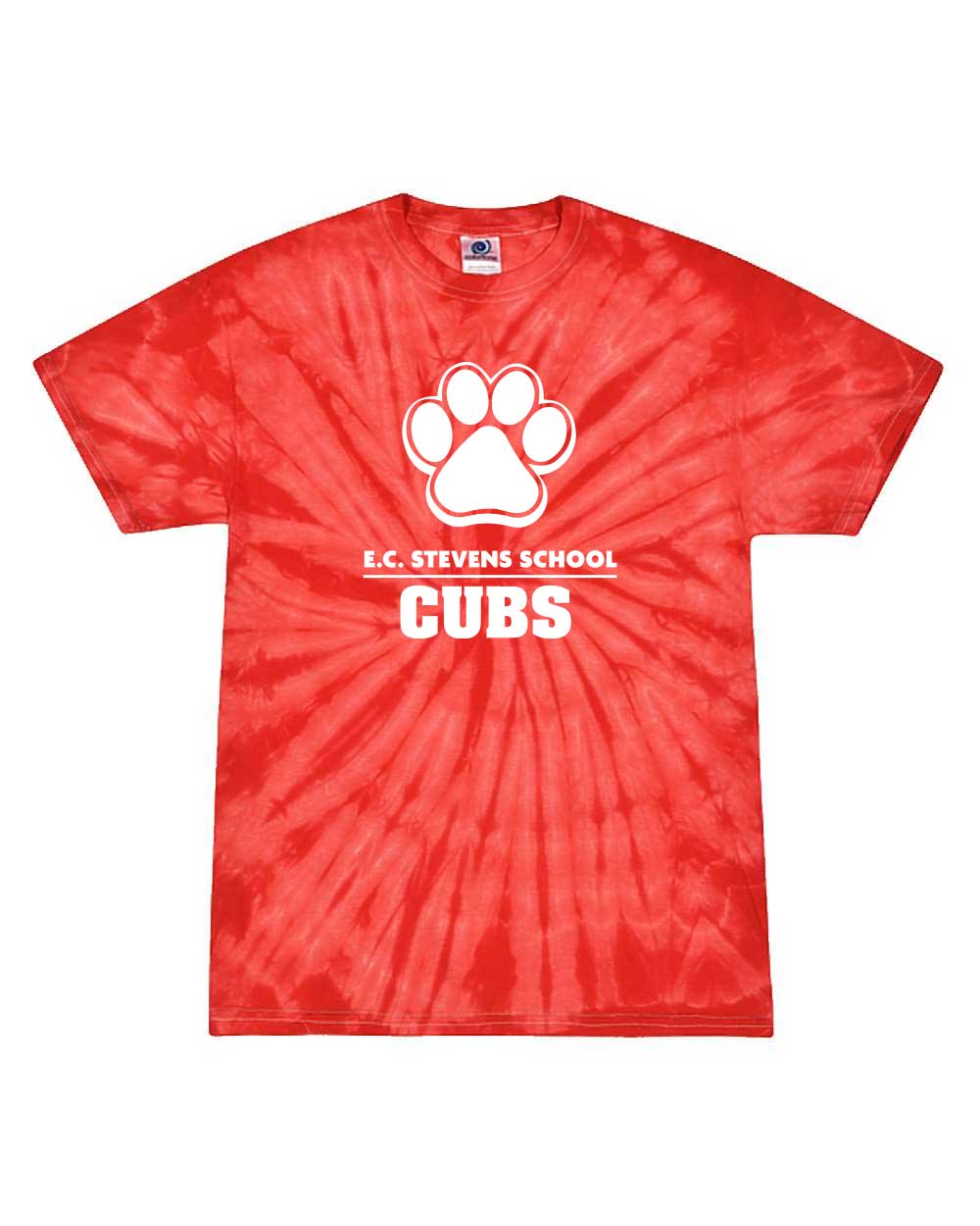 E.C. Stevens Elementary School Paw Logo Youth Tie-Dyed T-Shirt – Micro ...